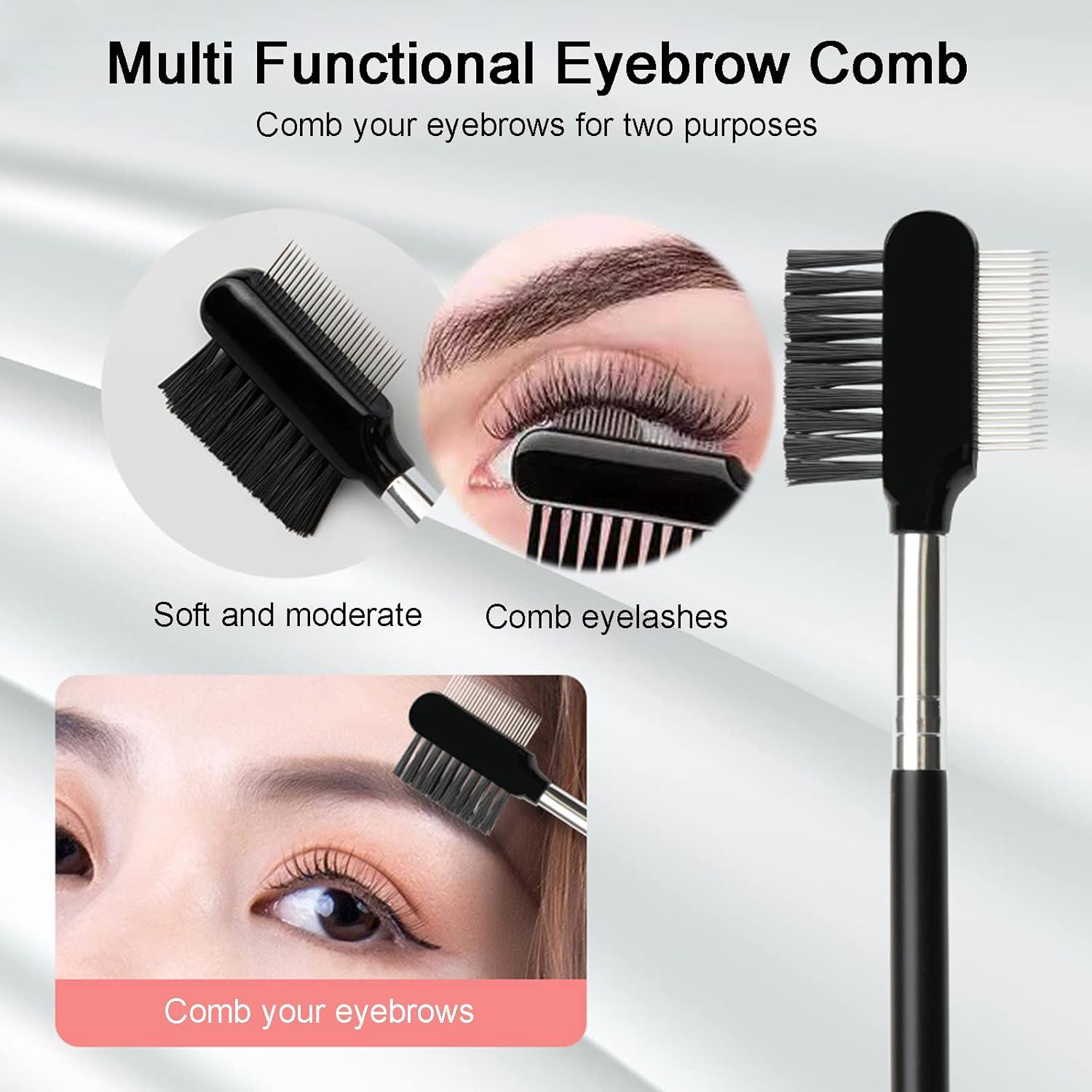 Buy 4-Part Eyebrow Set - Stainless Steel Eyebrow Brush Comb & Eyelash ...