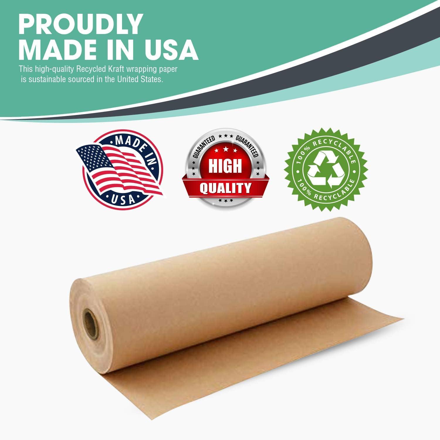 Kraft Brown Paper Roll 30 x 2400 (200 ft) - 100% Recyclable Craft ...