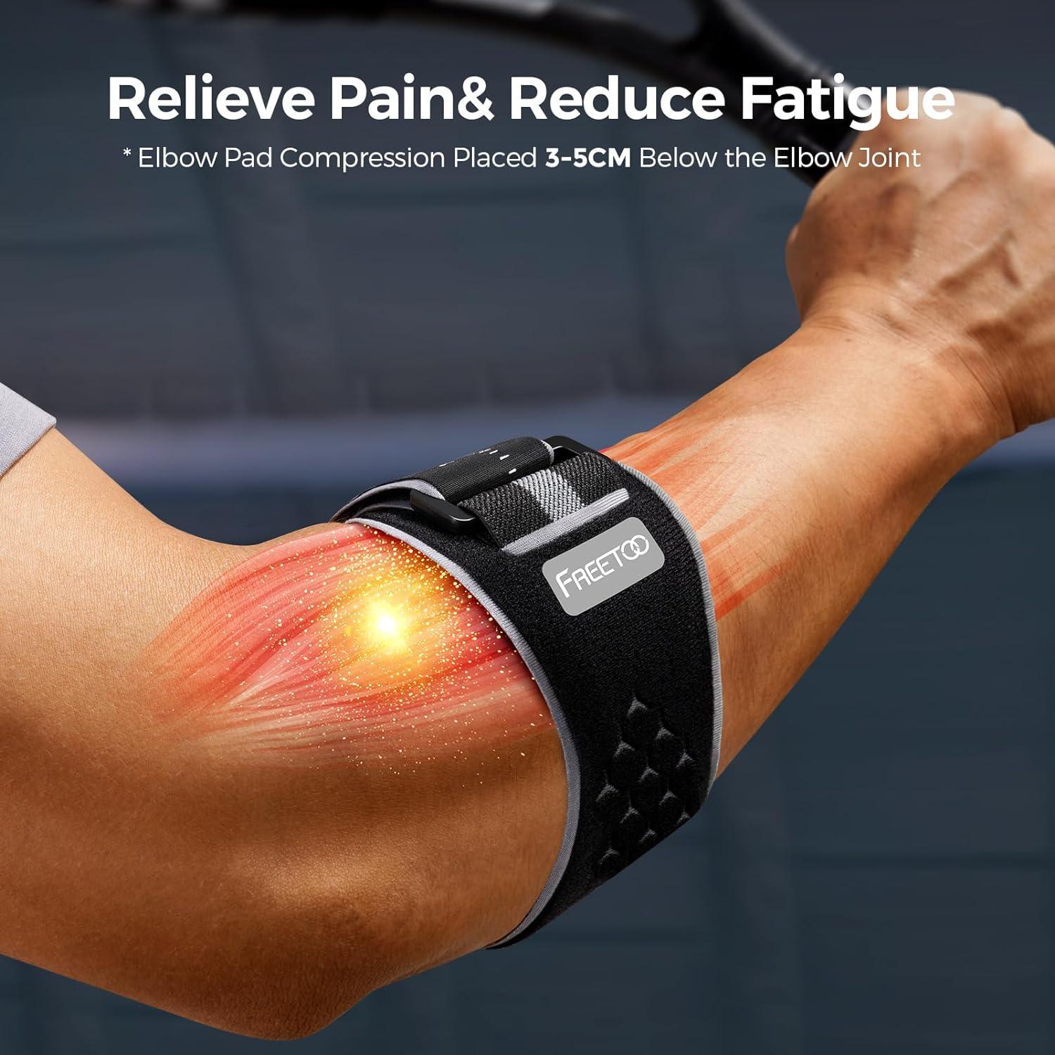 FREETOO Tennis Elbow Support Strap for Men Women Comfy Golfers Elbow ...