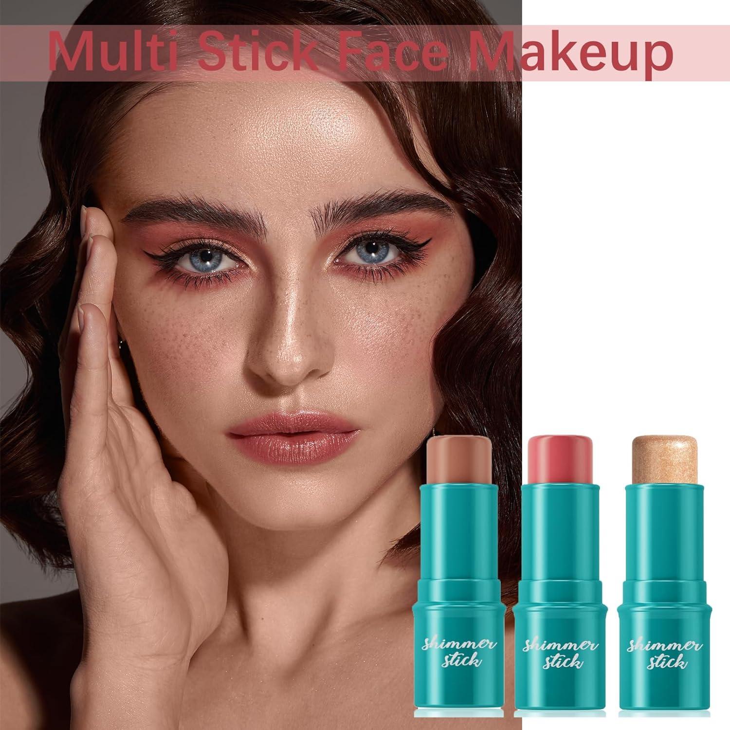 Contour Highlighter Blush Sticks - Waterproof Long-Lasting Multi Stick ...