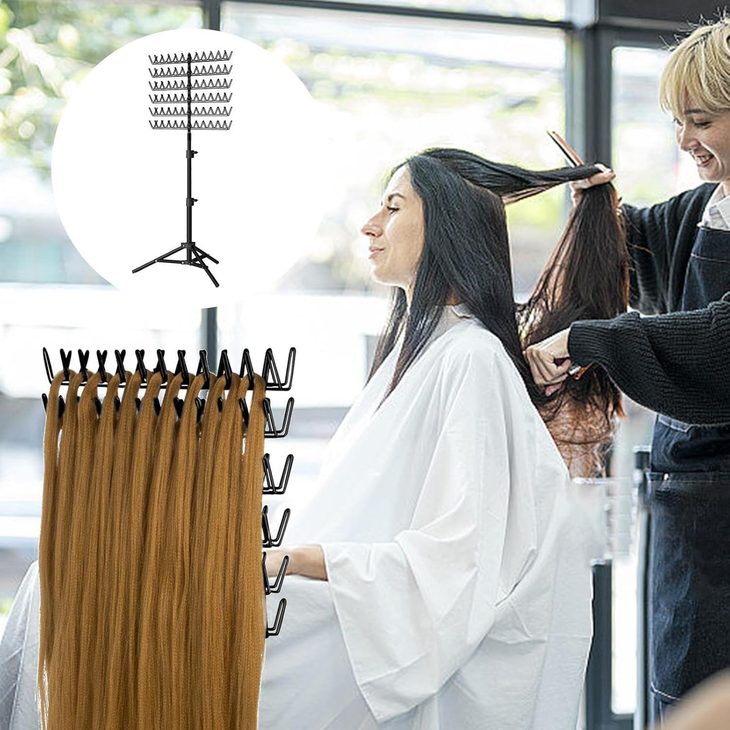 Braiding Hair Rack - Standing Hair Accessory Rack | 120 Hooks Hair ...
