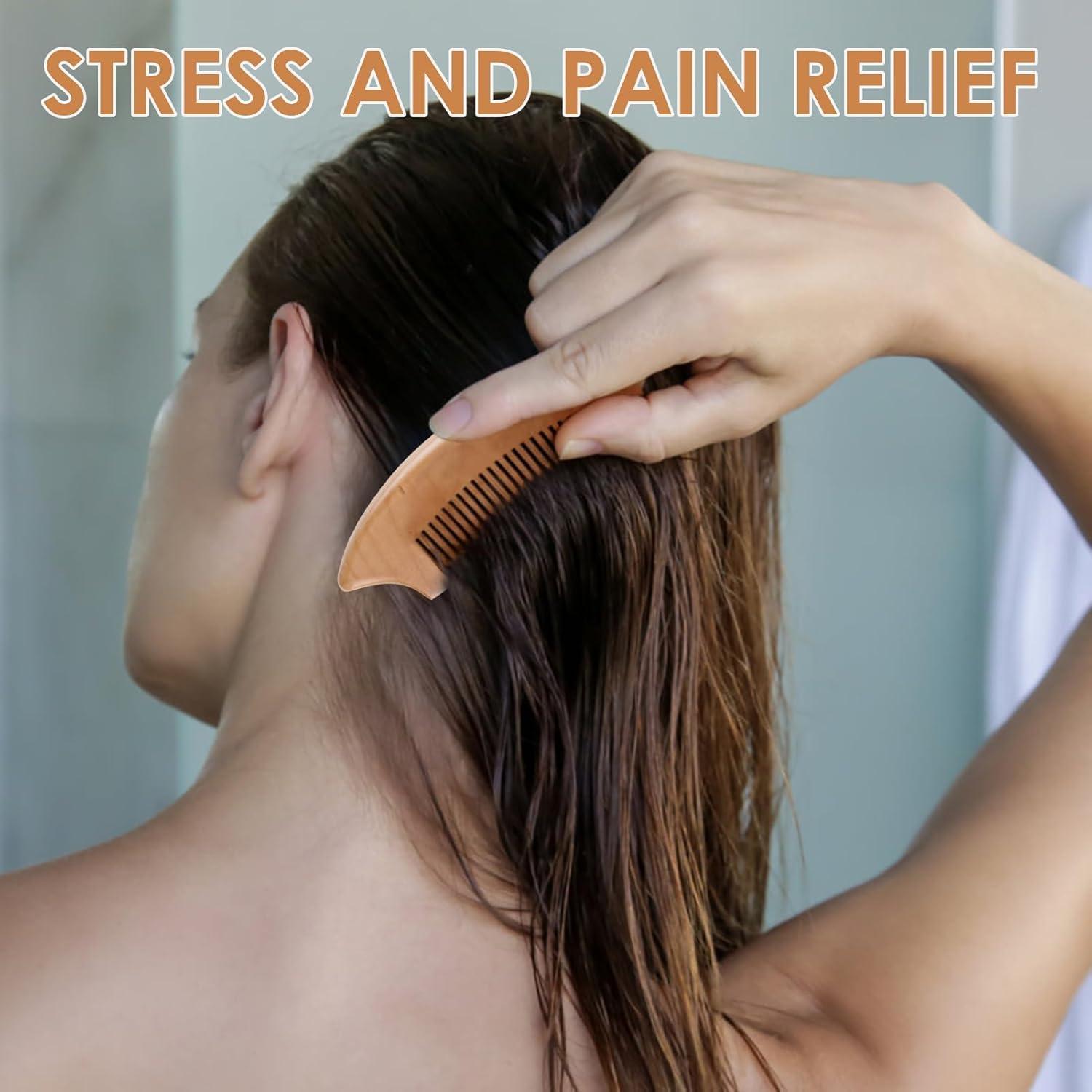 Natural Wooden Hair Comb for Maternity | Stress Relief & Acupressure ...