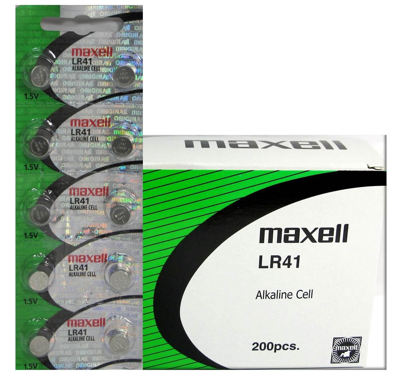 Maxell 200 Pack LR41 AG3 192 Button Cell Battery - New Hologram Package | Reliable & Long ...