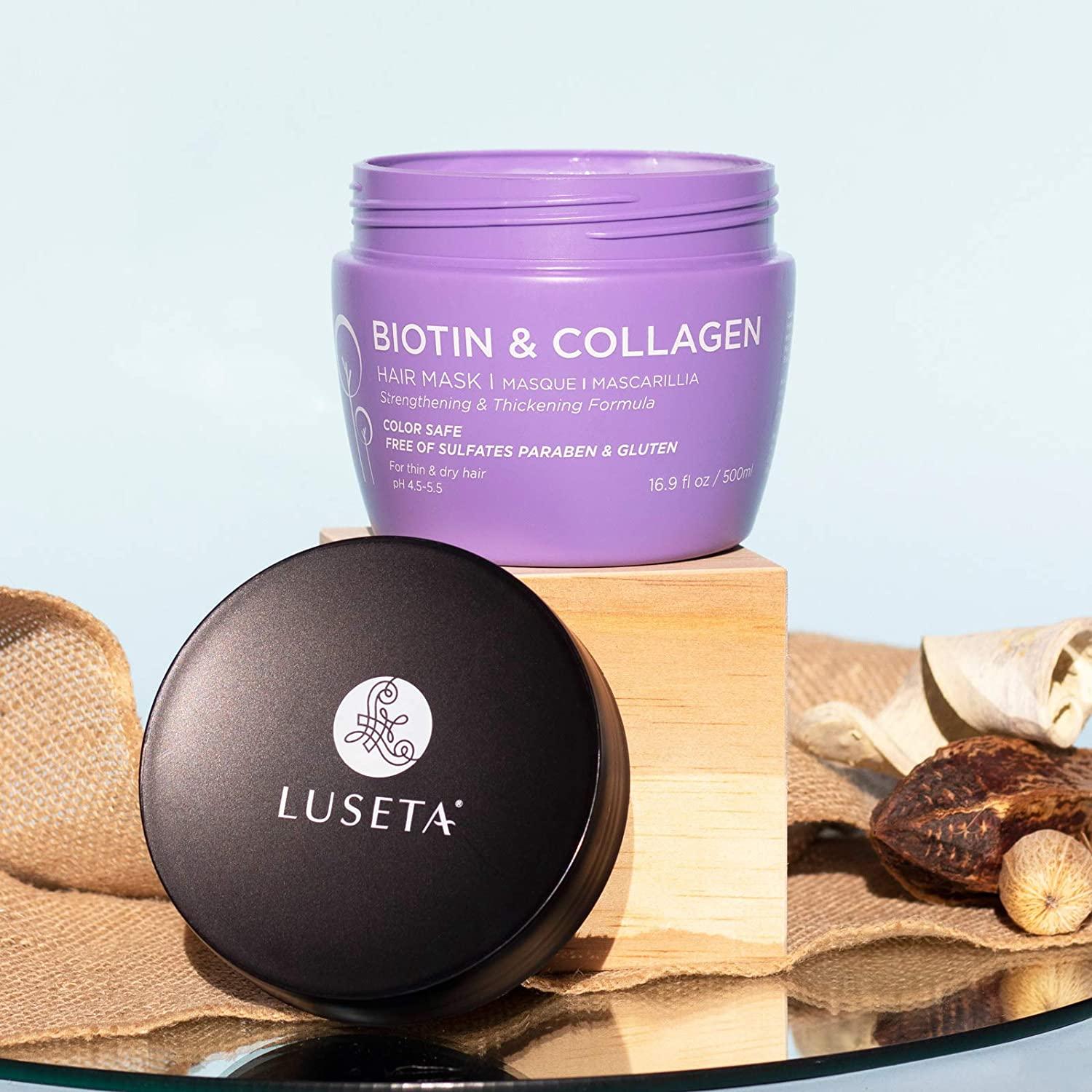 Luseta Biotin Collagen Hair Mask 16.9 Oz - Strengthen & Thicken ...