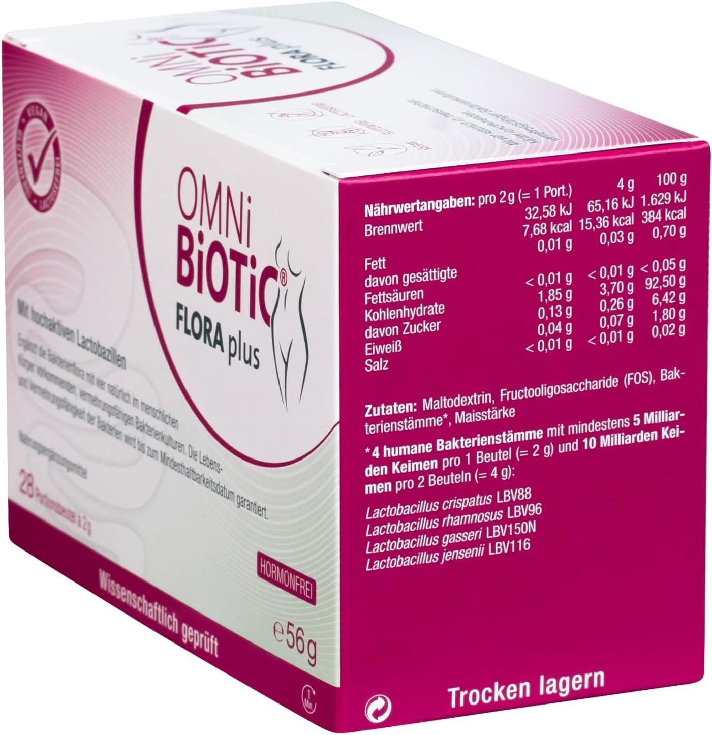 Omni Biotic Flora Plus - 28 Vegan Portions | 10 Billion CFUs | Gluten ...