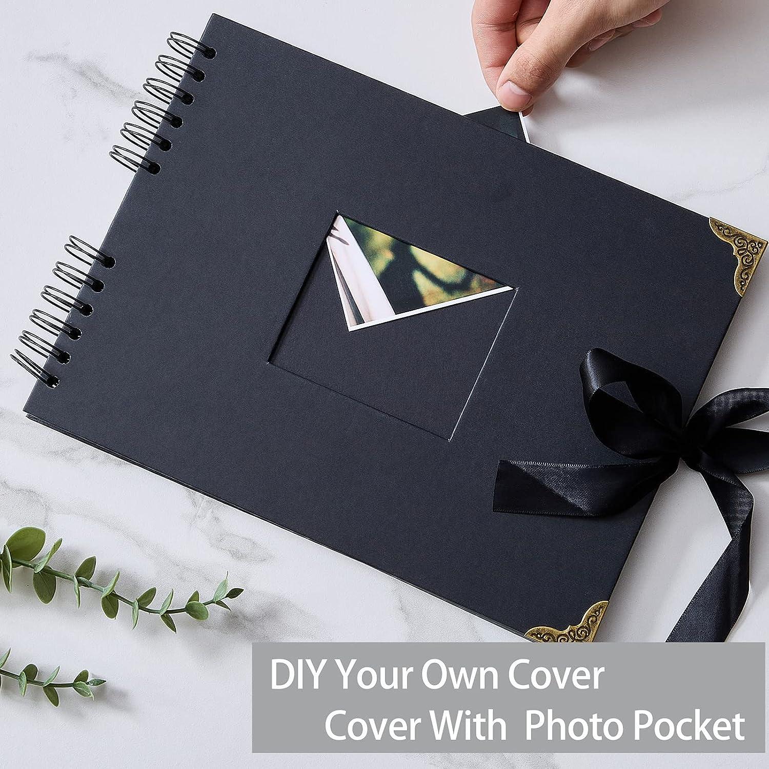 11.4x8.5 Inch Scrapbook Album with 40 Double Sided Black Thickened ...