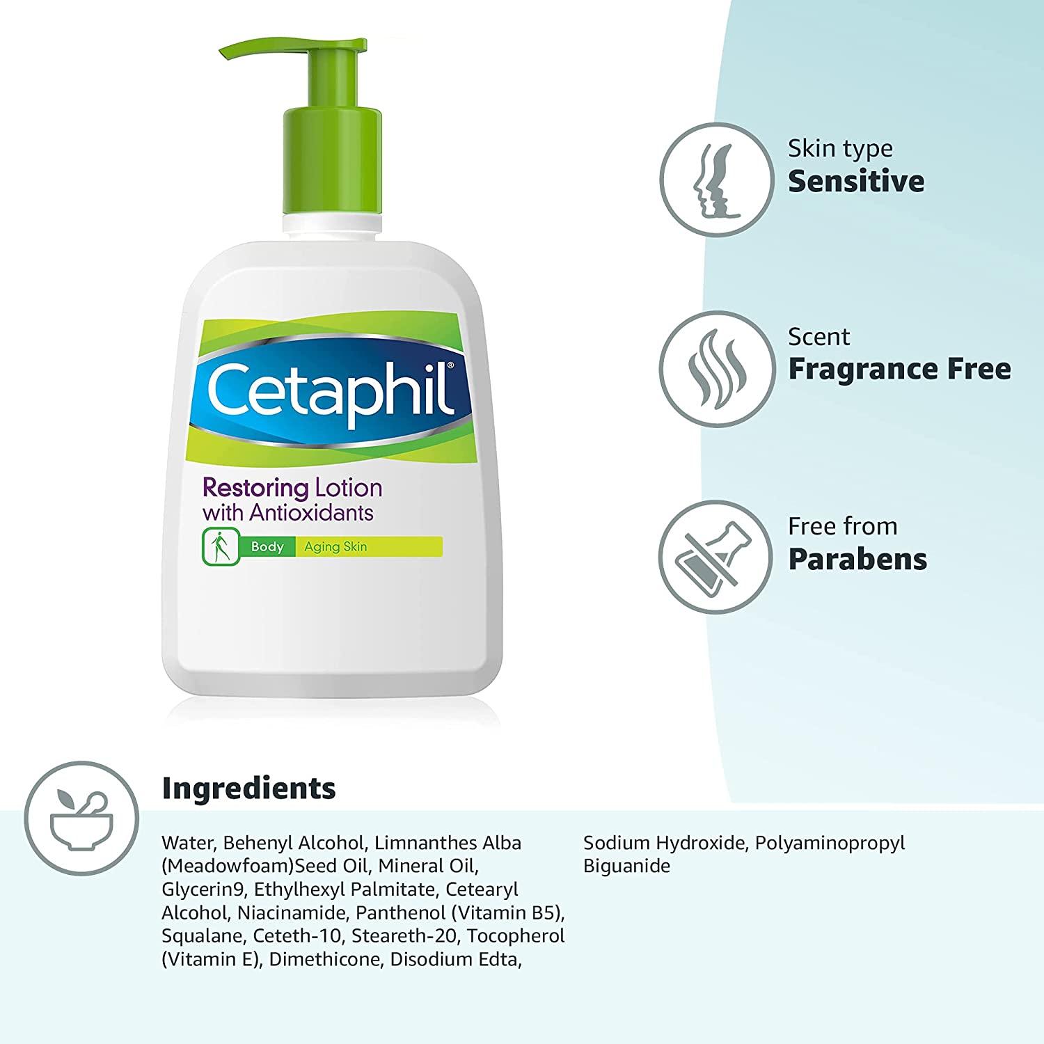 Cetaphil Restoring Lotion 16 fl oz - Antioxidant Hydration, Fragrance ...