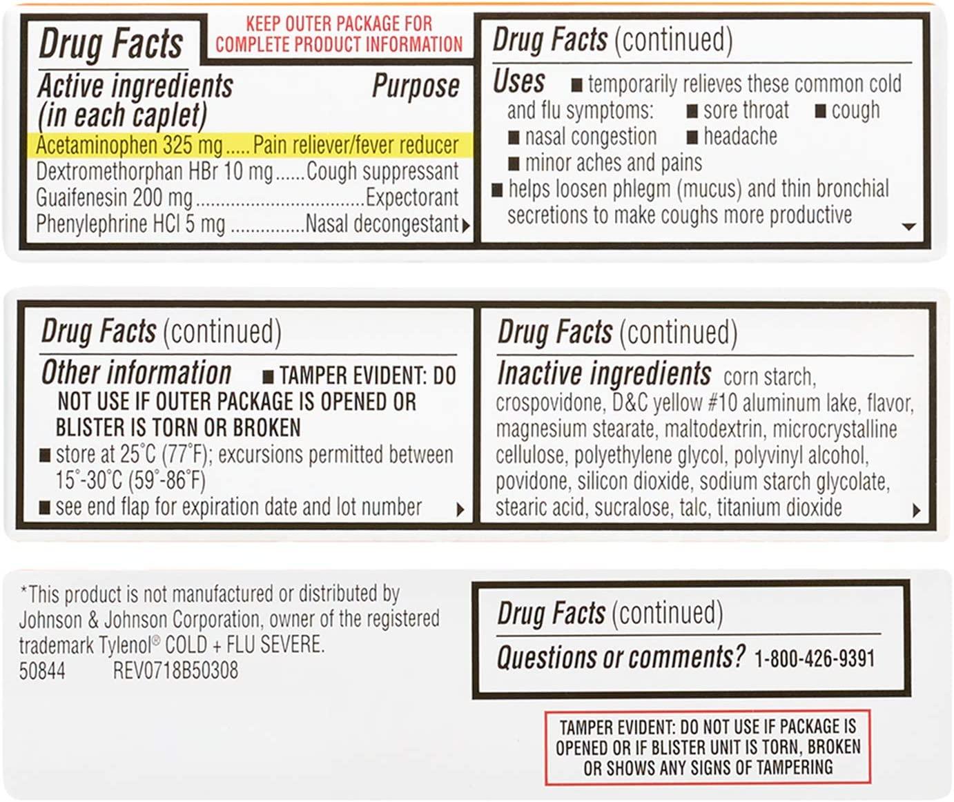 Rite Aid Severe Flu and Cold Relief Caplets - 24 Count | Adult Cold and ...