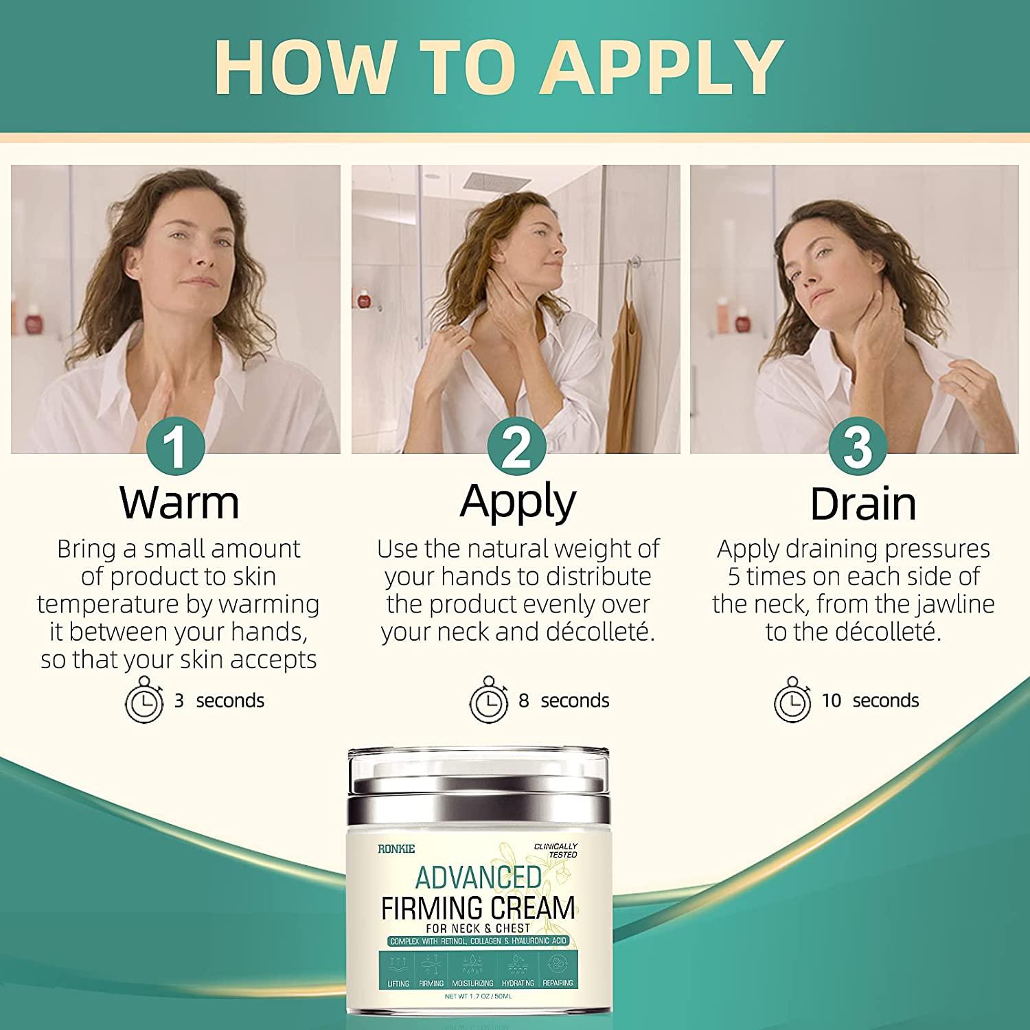 Neck Firming Cream with Retinol, Collagen & Hyaluronic Acid - Anti ...