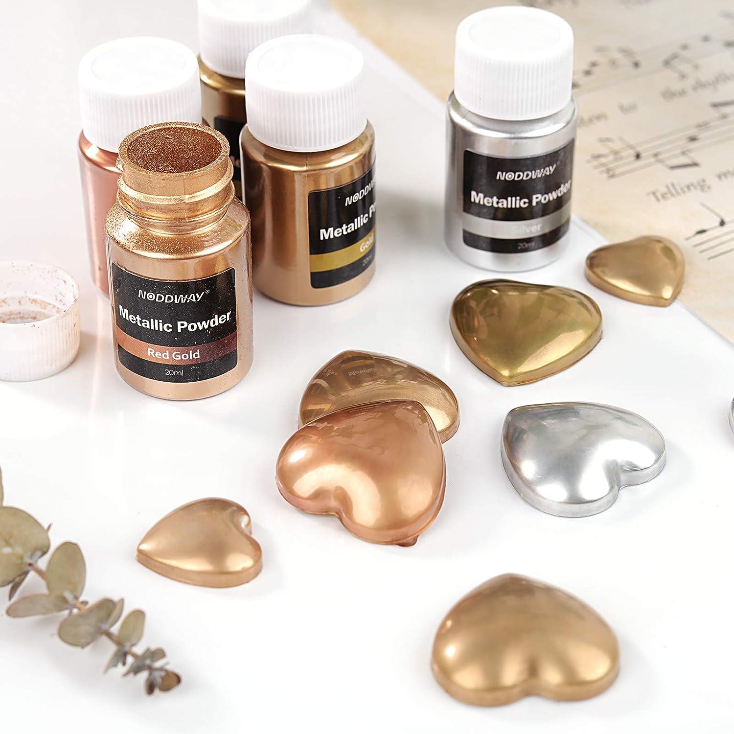 NODDWAY Metallic Pigment Powder 20ml Jar - Gold Chrome Powder for Epoxy ...