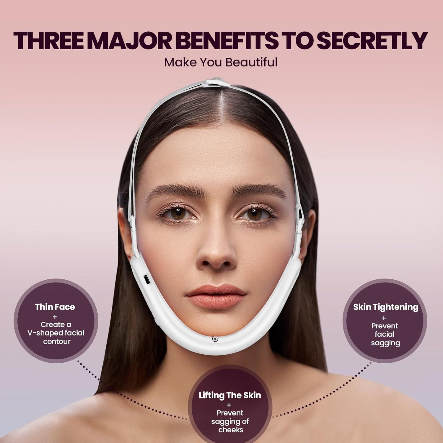 Cteart Electric Double Chin Device and V-Face Machine with 8 Modes and ...