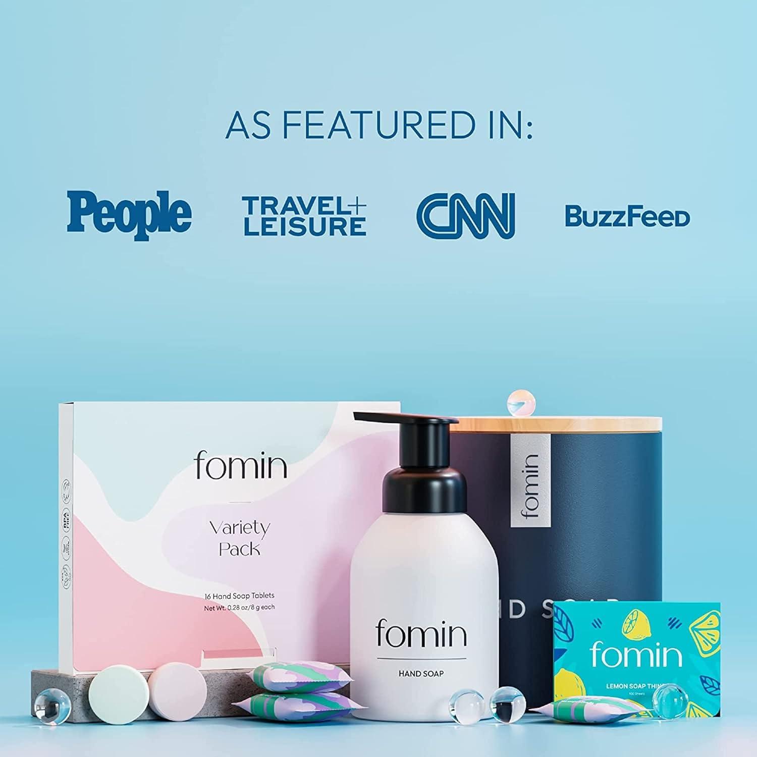 FOMIN Antibacterial Paper Soap Sheets - 200 Sheets, Unscented, Portable ...