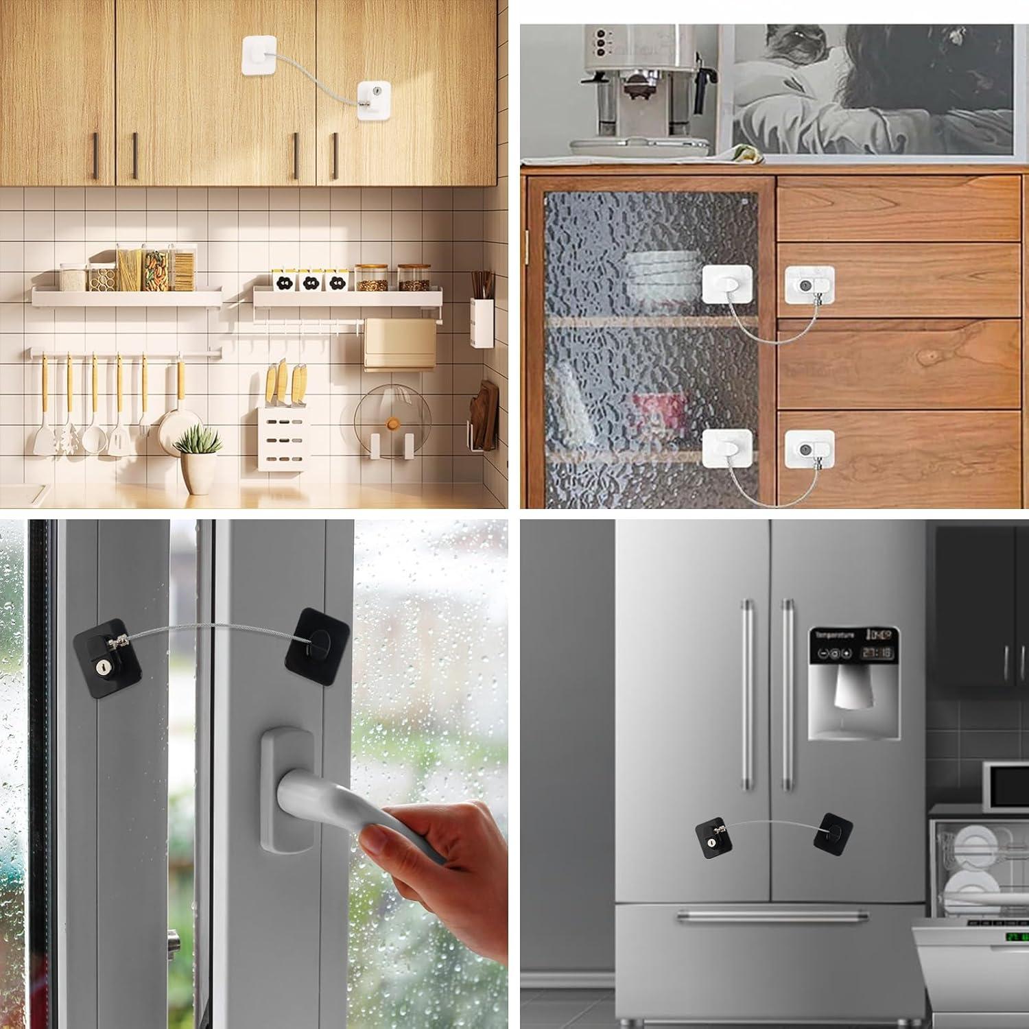 4 Pack Refrigerator Locks with Keys - Child Safety Locks for Closets ...
