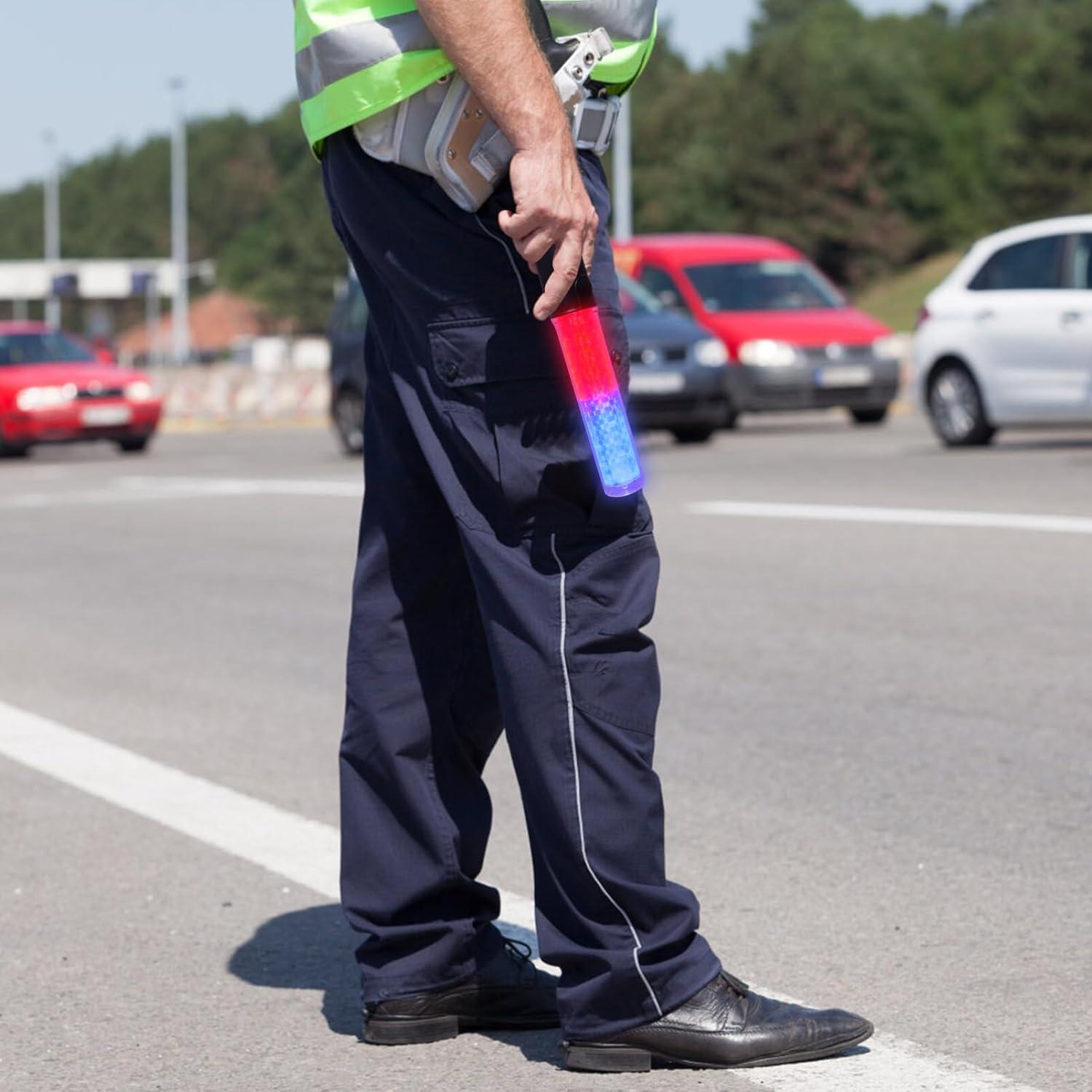 TOPPERFUN Traffic Wand LED Traffic Control Night Wands Red and Blue ...