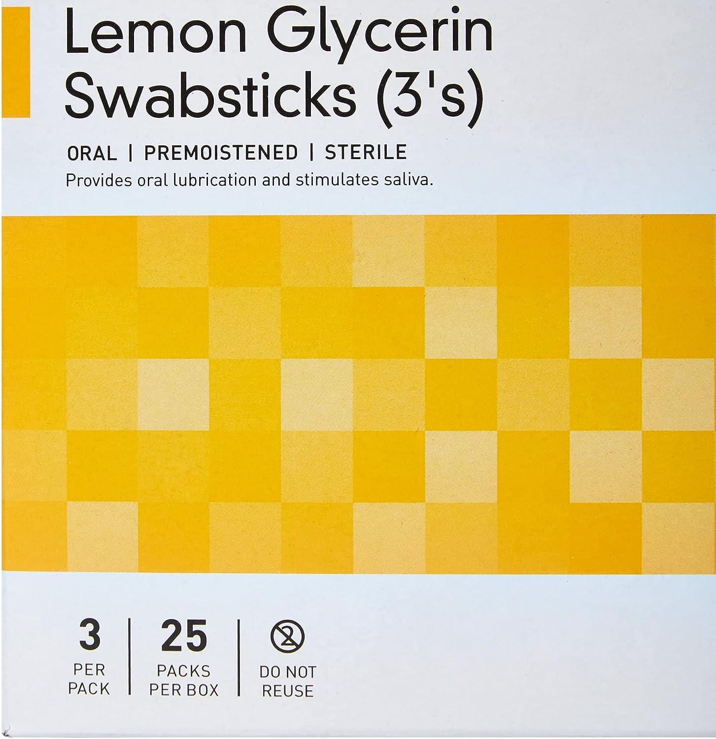 McKesson Lemon Glycerin Swabsticks - Sterile Oral Swab Stick - 25 Count ...