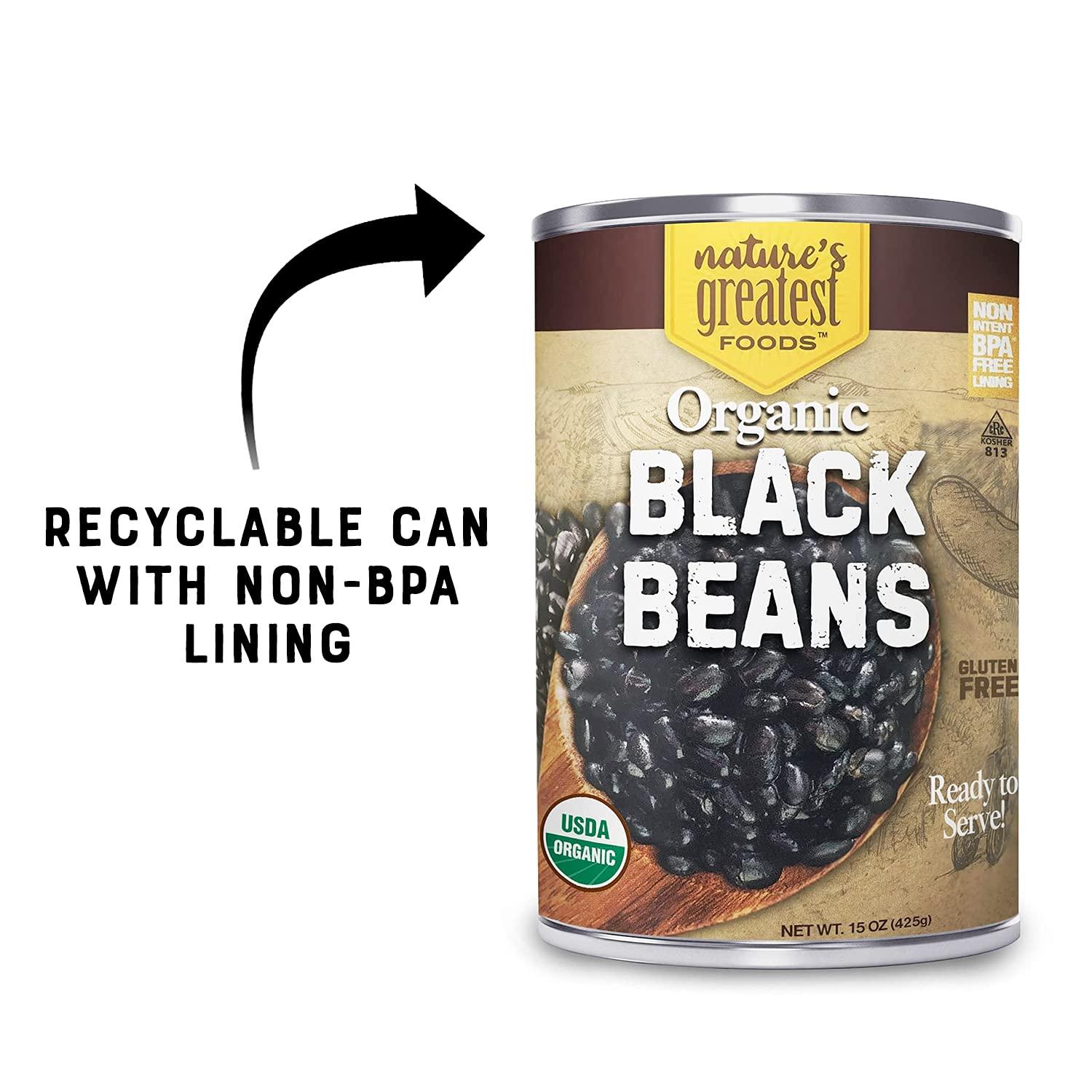 Nature's Greatest Foods Organic Canned Black Beans 15oz - 12 Pack | GMO ...