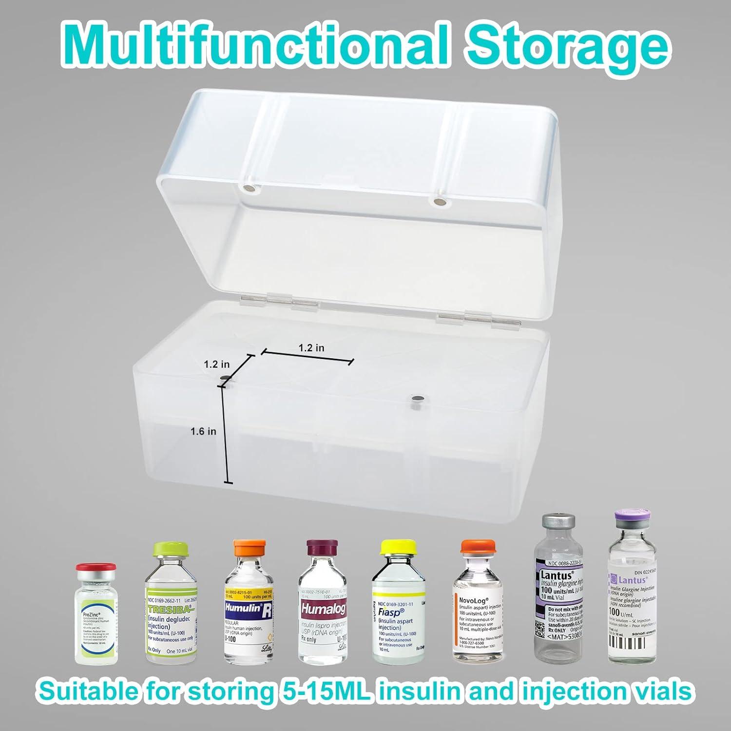 APDTEK Insulin Vial Storage Box Holder for Fridge - 8 Slots Diabetic ...