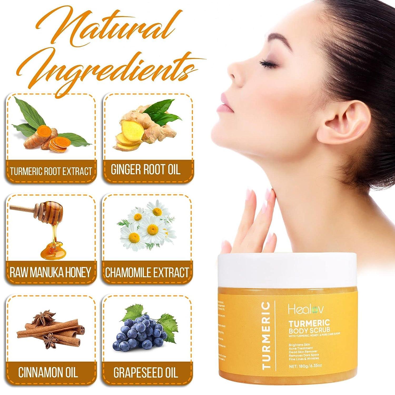 Turmeric Body Scrub - All-Natural Exfoliating Treatment for Brightening ...