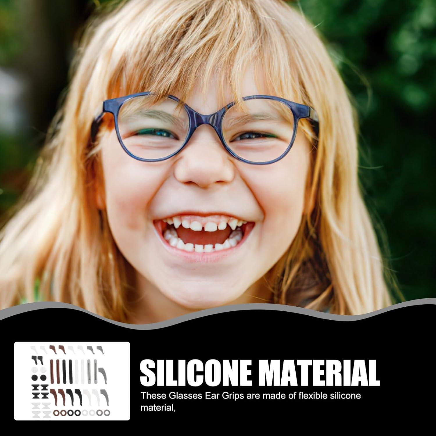 Uonlytech Slide-Resistant Silicone Ear Handles for Glasses Replacement ...