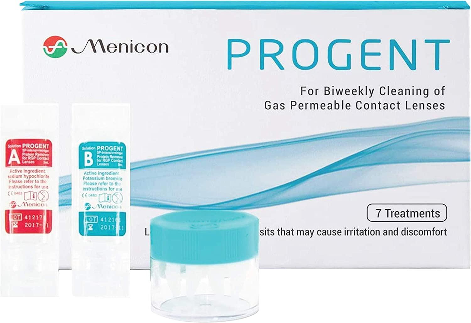 Menicon Progent 7 Biweekly Gas Permeable Contact Lens Cleaner with DMV ...