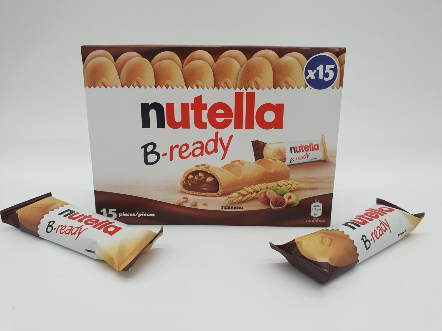 Nutella B-ready 15 Bars Wafer Filled With Hazelnut Spread with Cocoa ...
