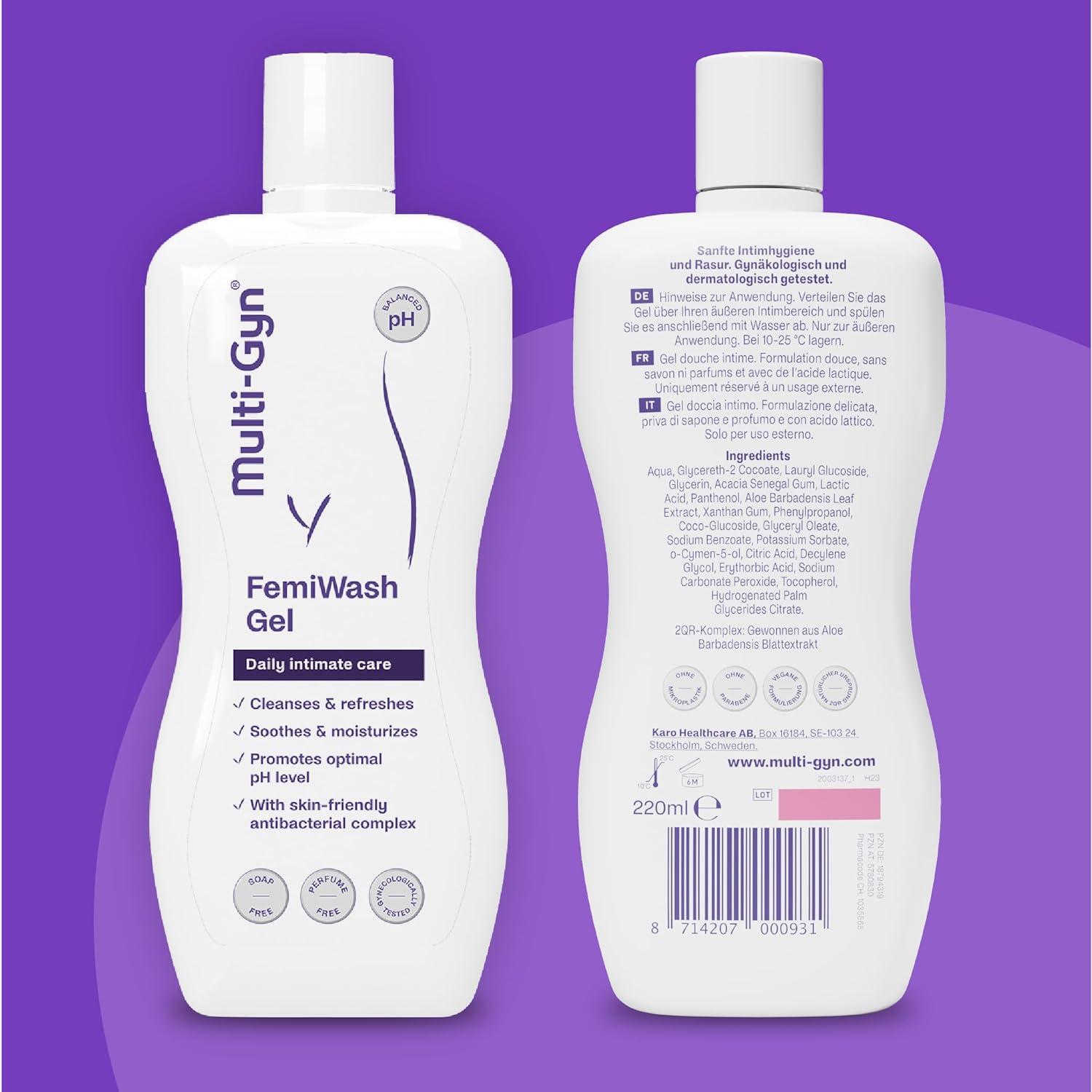 Buy Multi-Gyn FemiWash Gel 220ml - Daily Intimate Hygiene for Women ...