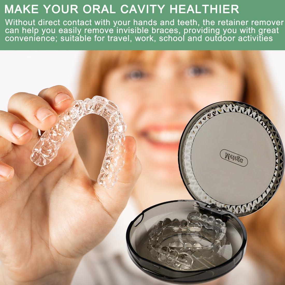 Premium Denture & Braces Box with 2 Aligner Removal Tools | Durable ...