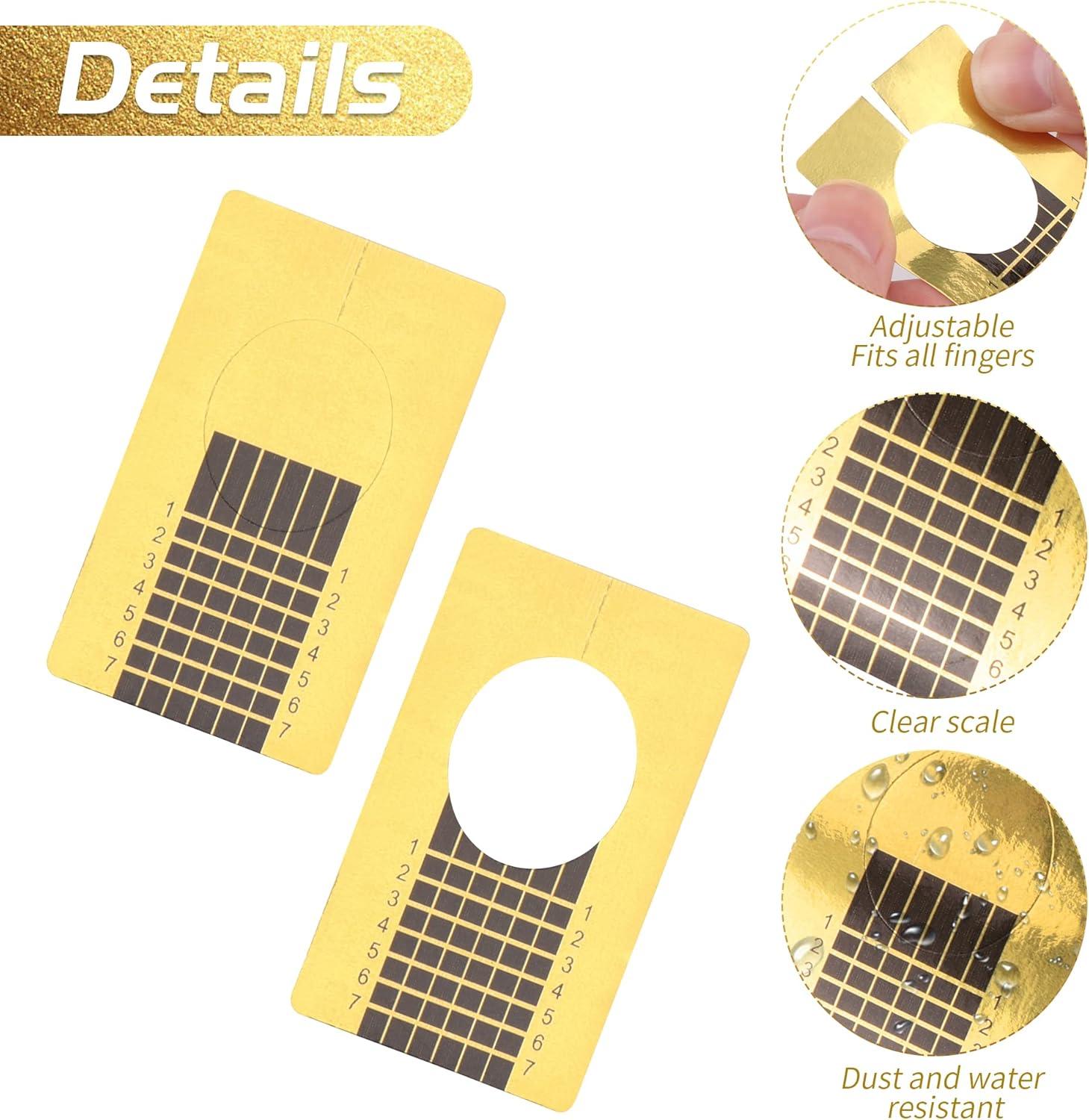 500 Self-Adhesive Nail Stencils for Gel Nails & Extensions - Gold ...
