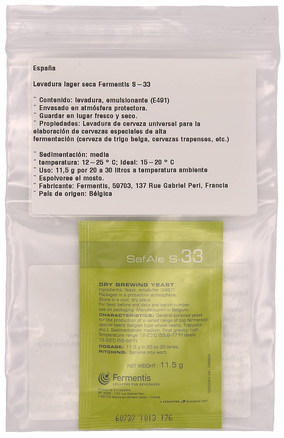 Buy Fermentis Beer Yeast US-05 W 34/70 S-33 S-23 - Top & Bottom ...
