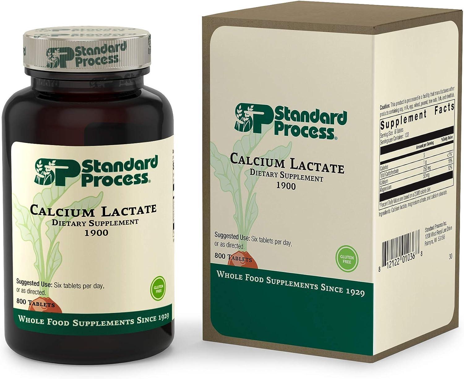 Standard Process Calcium Lactate Supplement - 250 mg Calcium, 50 mg ...