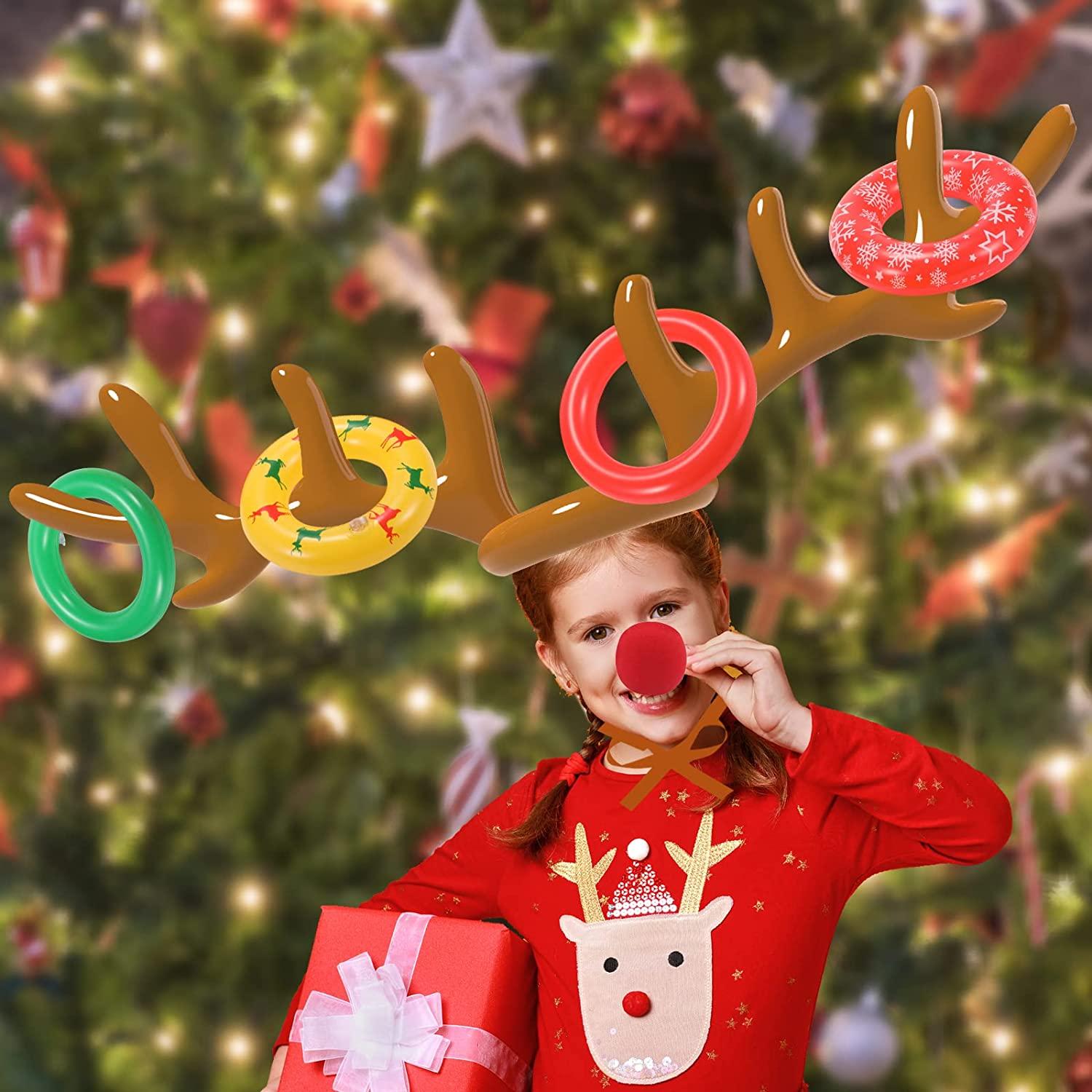 2022 New Version Inflatable Reindeer Antler Ring Toss Game - 16 Rings ...