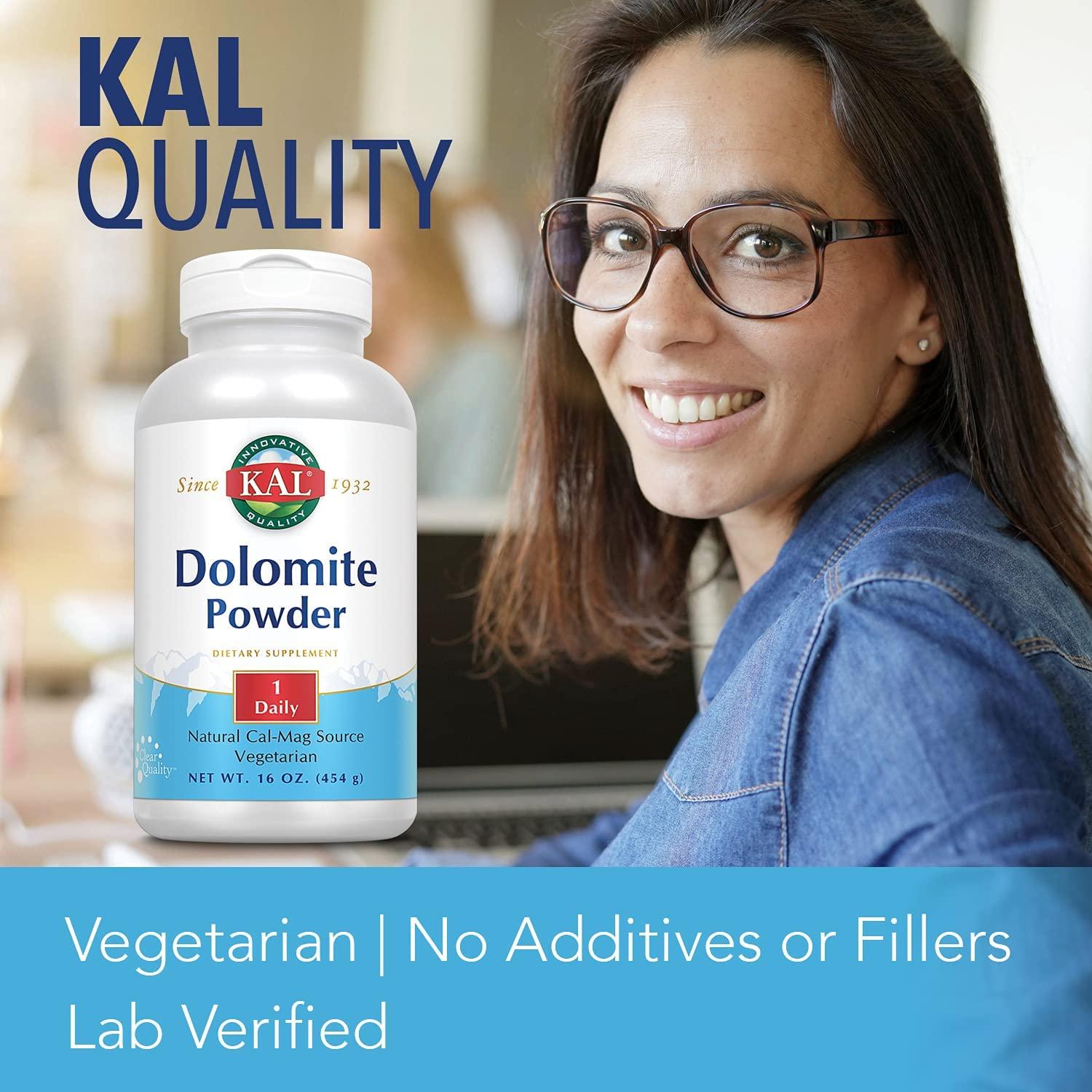 KAL Dolomite Powder 16 oz - Pure Calcium & Magnesium Supplement | Buy ...