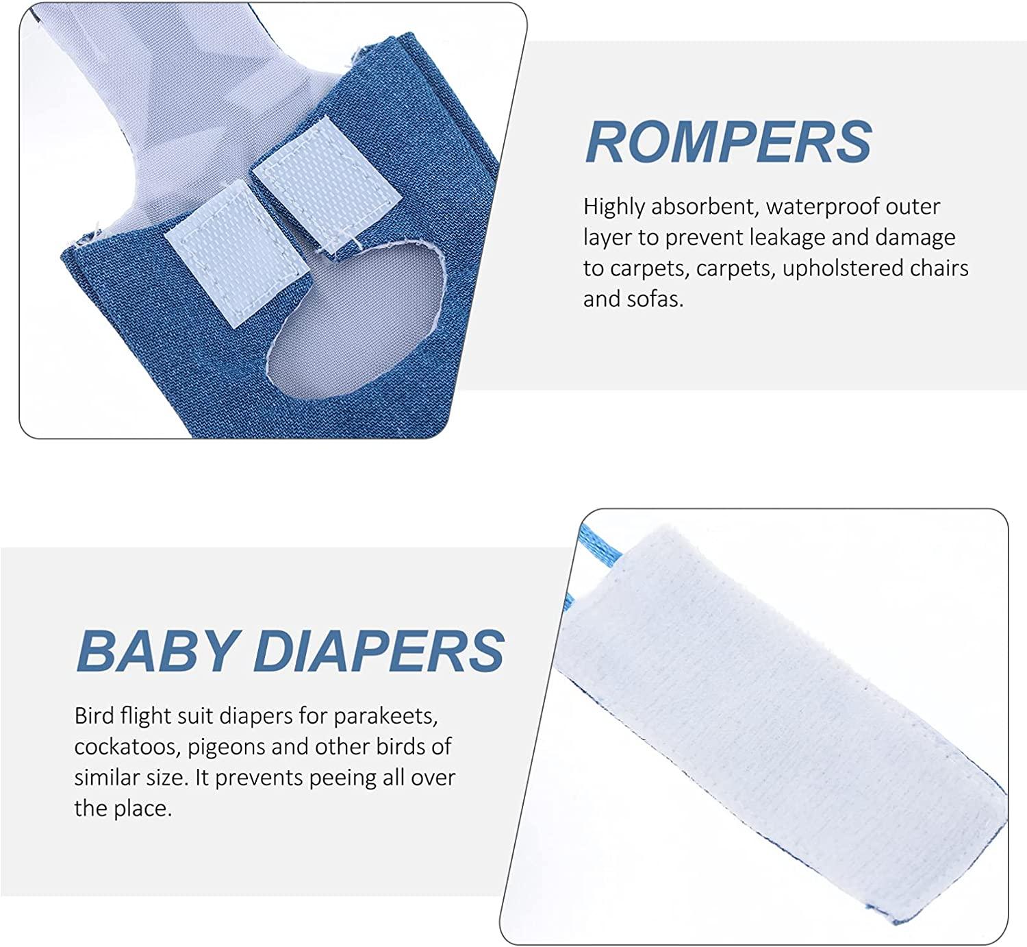 TEHAUX Bird Diaper Harness | Parrot Flight Suit | Cockatiel Costume ...