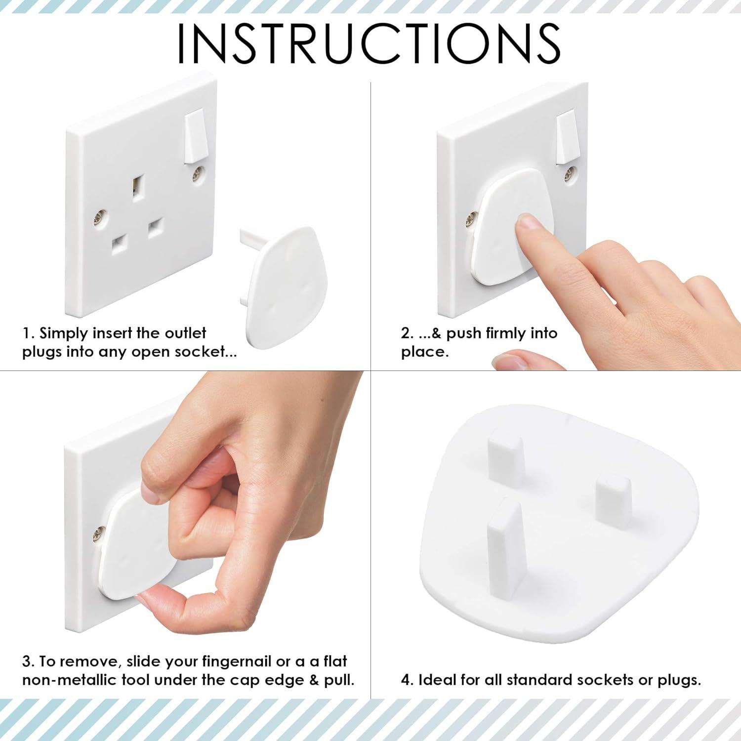 Chuckle - 40 Easy to Install Baby Safety Plug Socket Covers/Guards ...
