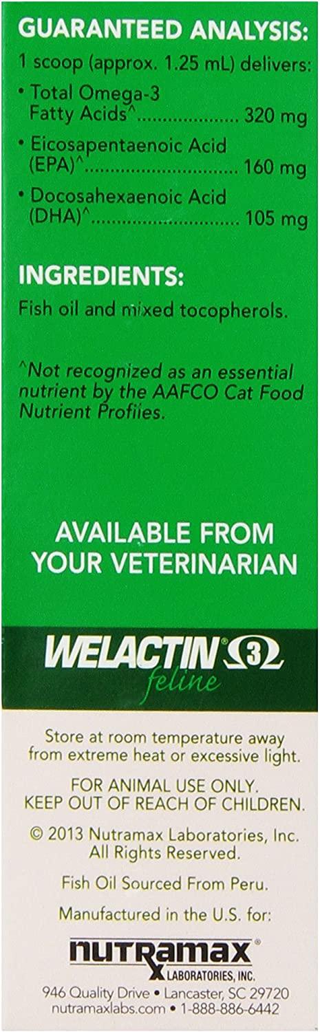 Nutramax Welactin Omega-3 Fish Oil for Cats - 4oz | Skin & Coat Health ...