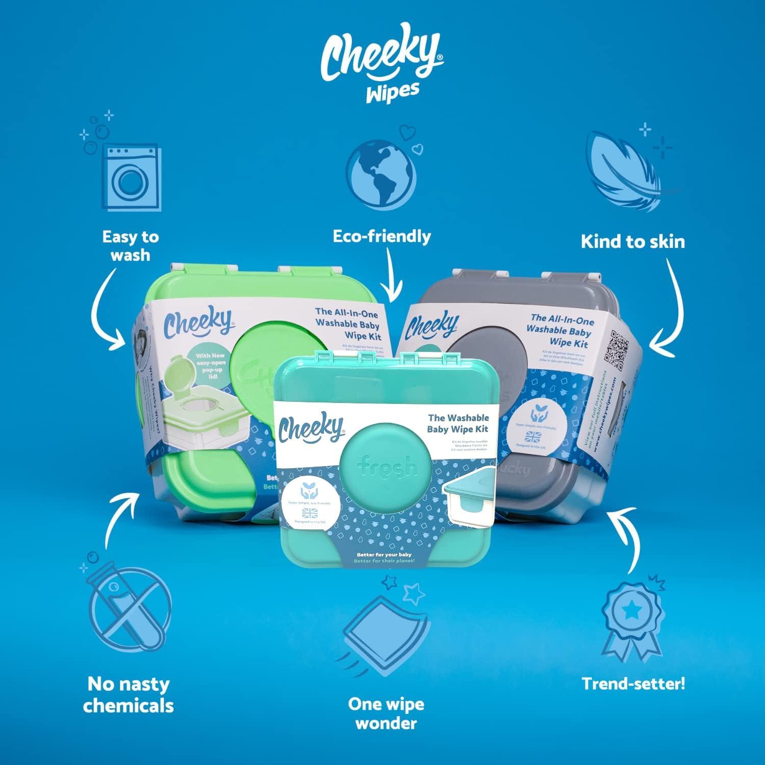 Cheeky Wipes Reusable Mini Wash Kit - White Cotton Terry Wipes for ...