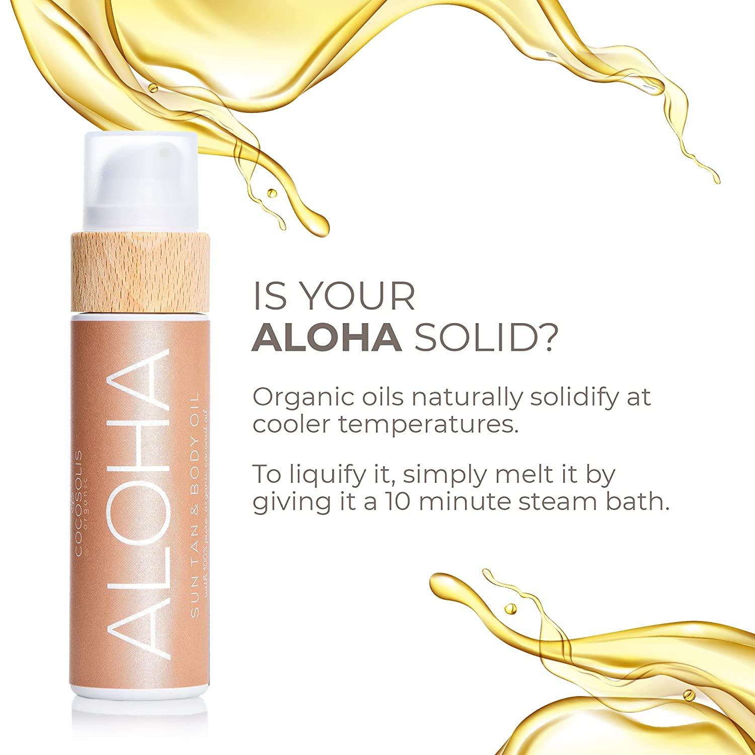 COCOSOLIS ALOHA Sun Tan & Body Oil | Organic Tanning Bed Lotion for ...