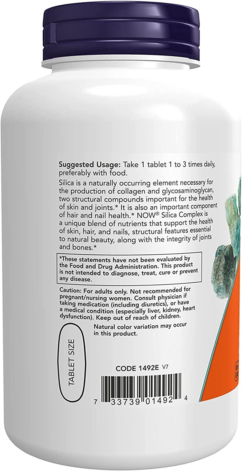 NOW Supplements Silica Complex with Horsetail Extract - 180 Tablets ...