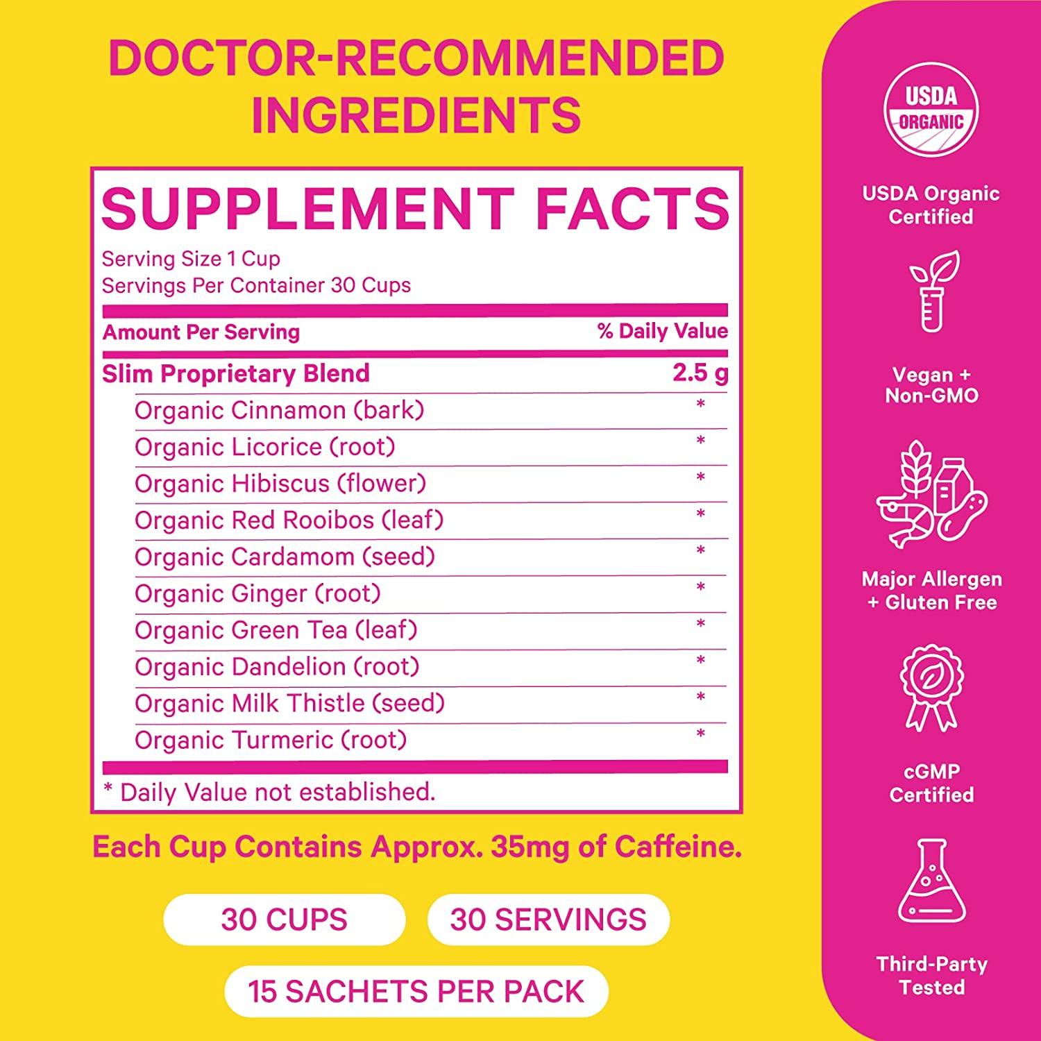 Pink Stork Slim Sweet Hibiscus Tea - 100% Organic Digestive Support ...