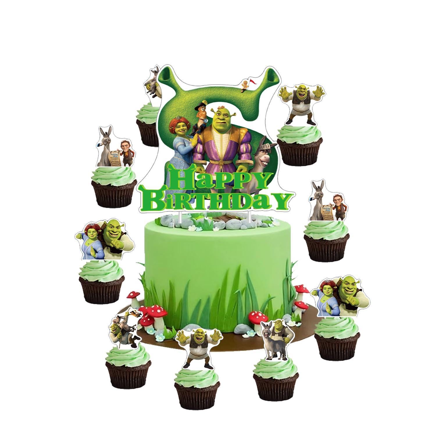 25pcs Shrek Cupcake Toppers for ShrekTheme Baby Shower Shrek Party Cake ...