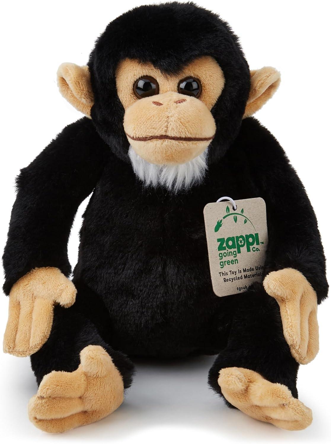 Zappi Co Chimpanzee Plush Toy (20cm) - Eco-Friendly & Huggable Chimp ...