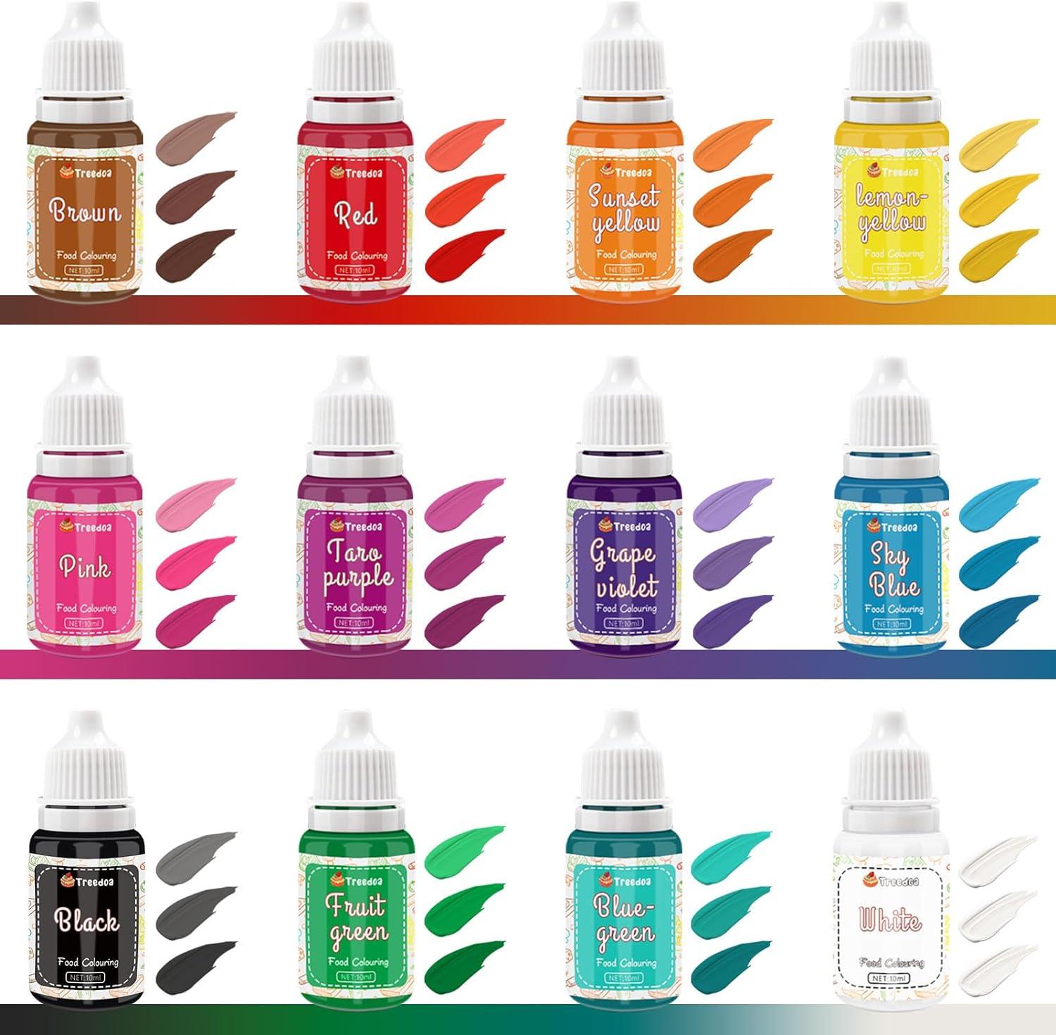 12 Colors x 10ml Food Coloring Set for Baking & Cake Decorating - Food ...