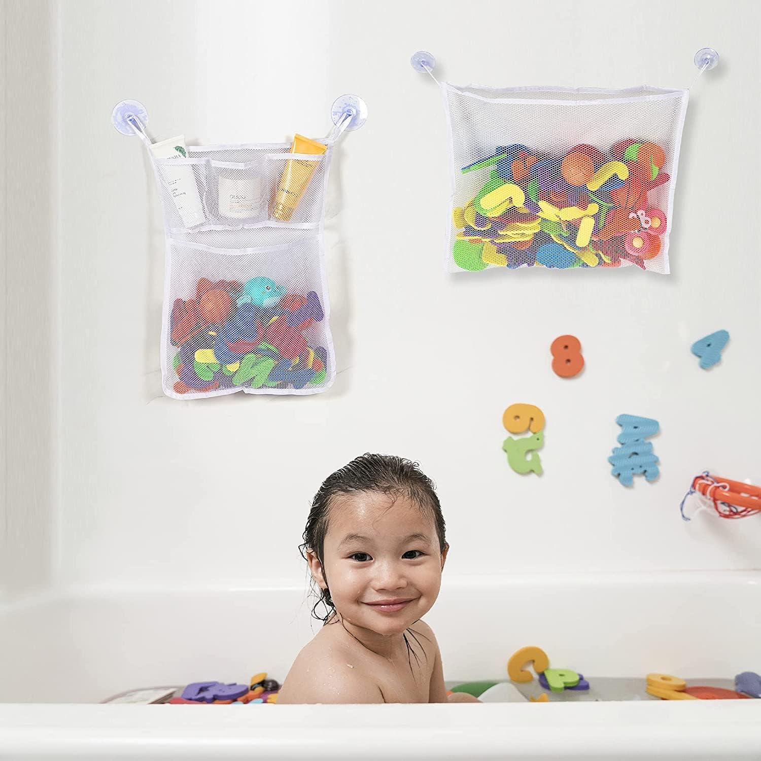 2 Set Bath Toy Organizer for Kids - Quick Dry Storage Net for Mesh Toys ...