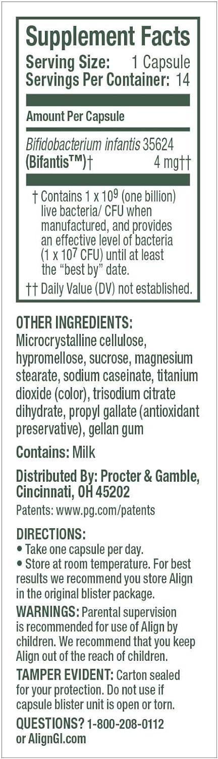 Align Probiotic Supplement with Bifantis 14 Capsules - Digestive ...