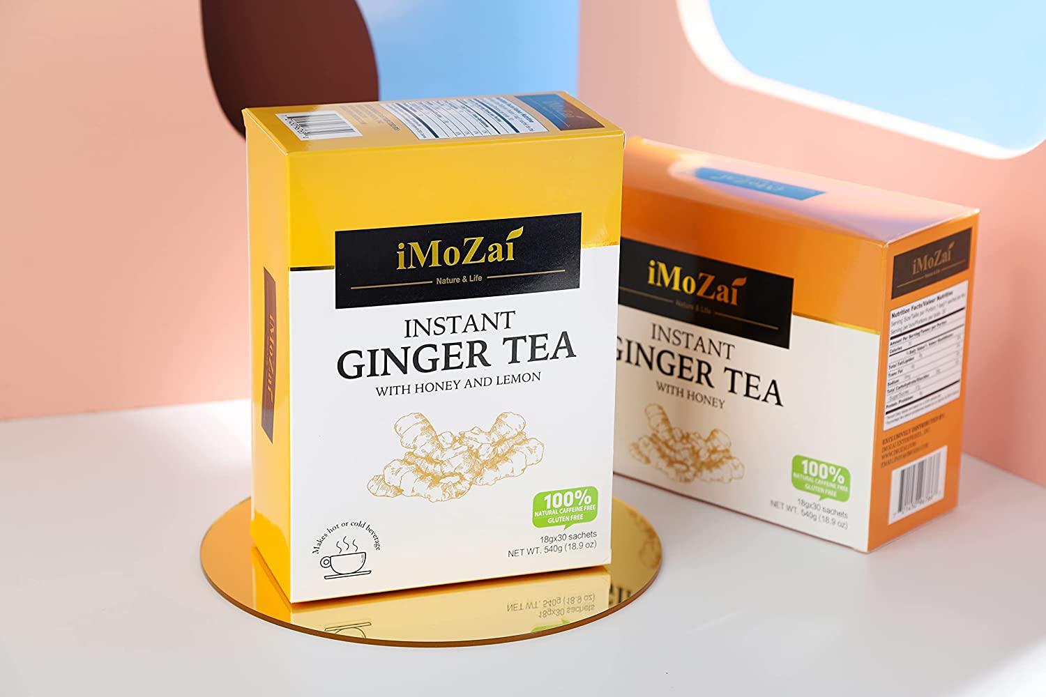 Imozai Instant Ginger Tea with Honey Crystals - Original Flavor, 30 ...