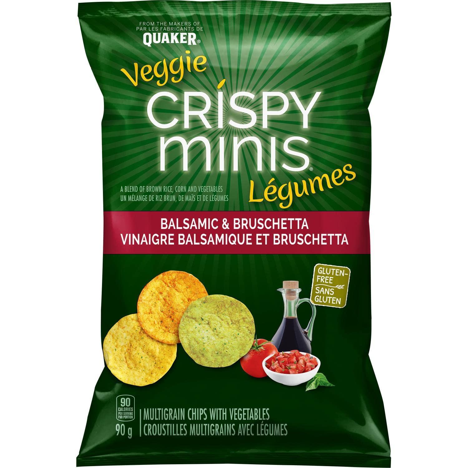 Quaker Crispy Minis Veggie Balsamic & Bruschetta Multigrain Chips 90g ...