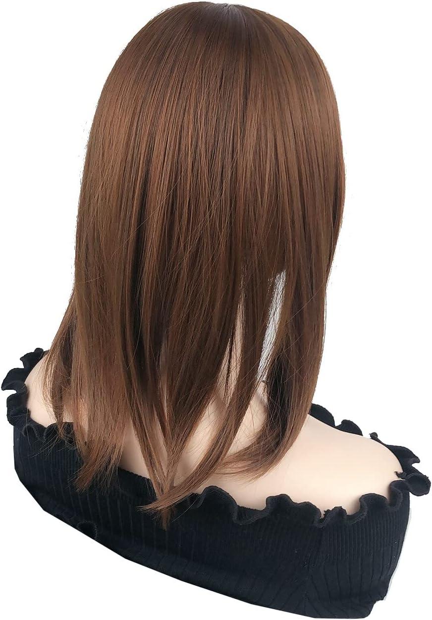 35cm Free Part Silk Base Head Forehead Wiglet with Bangs - Light Brown ...