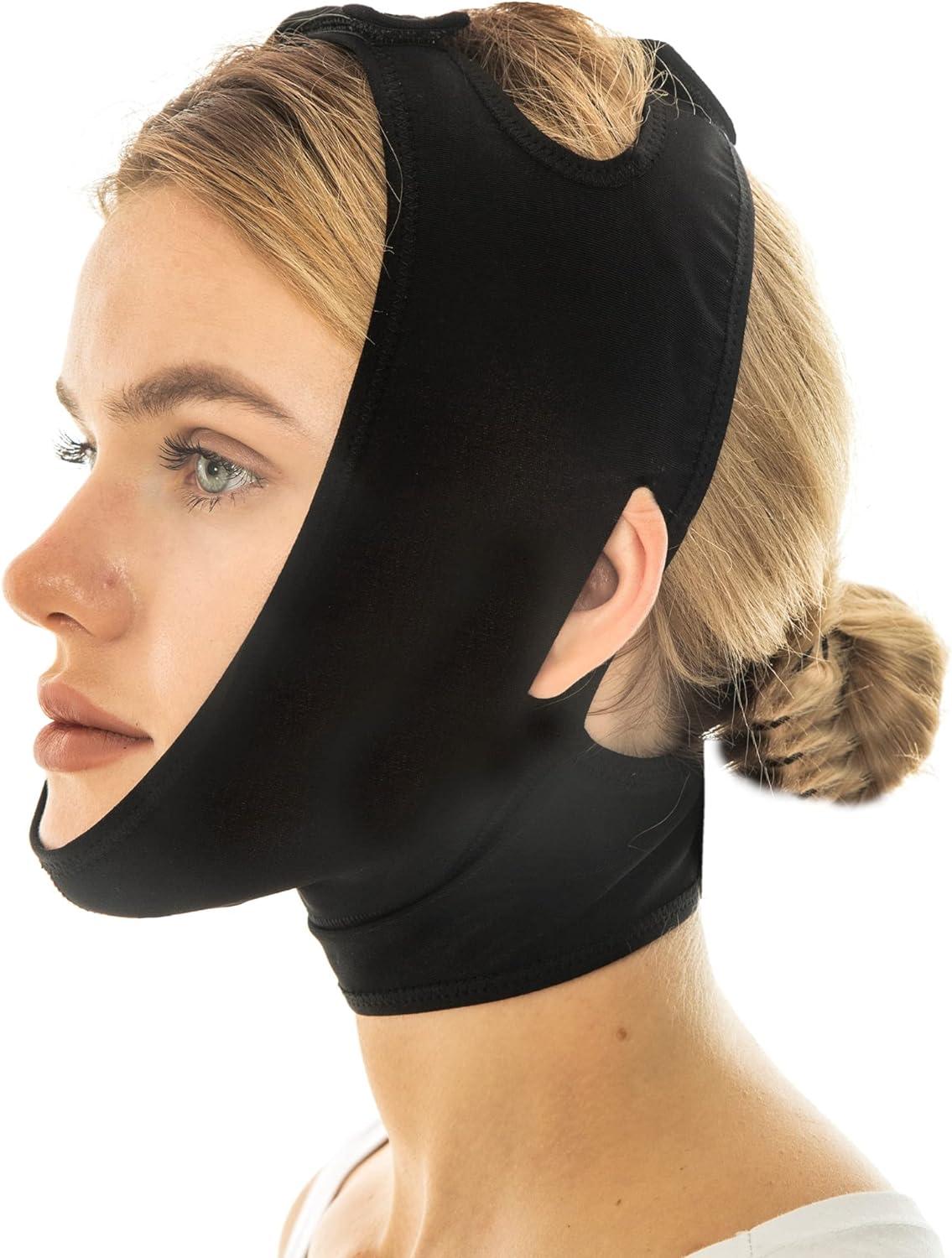 Post Surgery Neck & Chin Compression Garment | Face Slimmer & Jowl ...