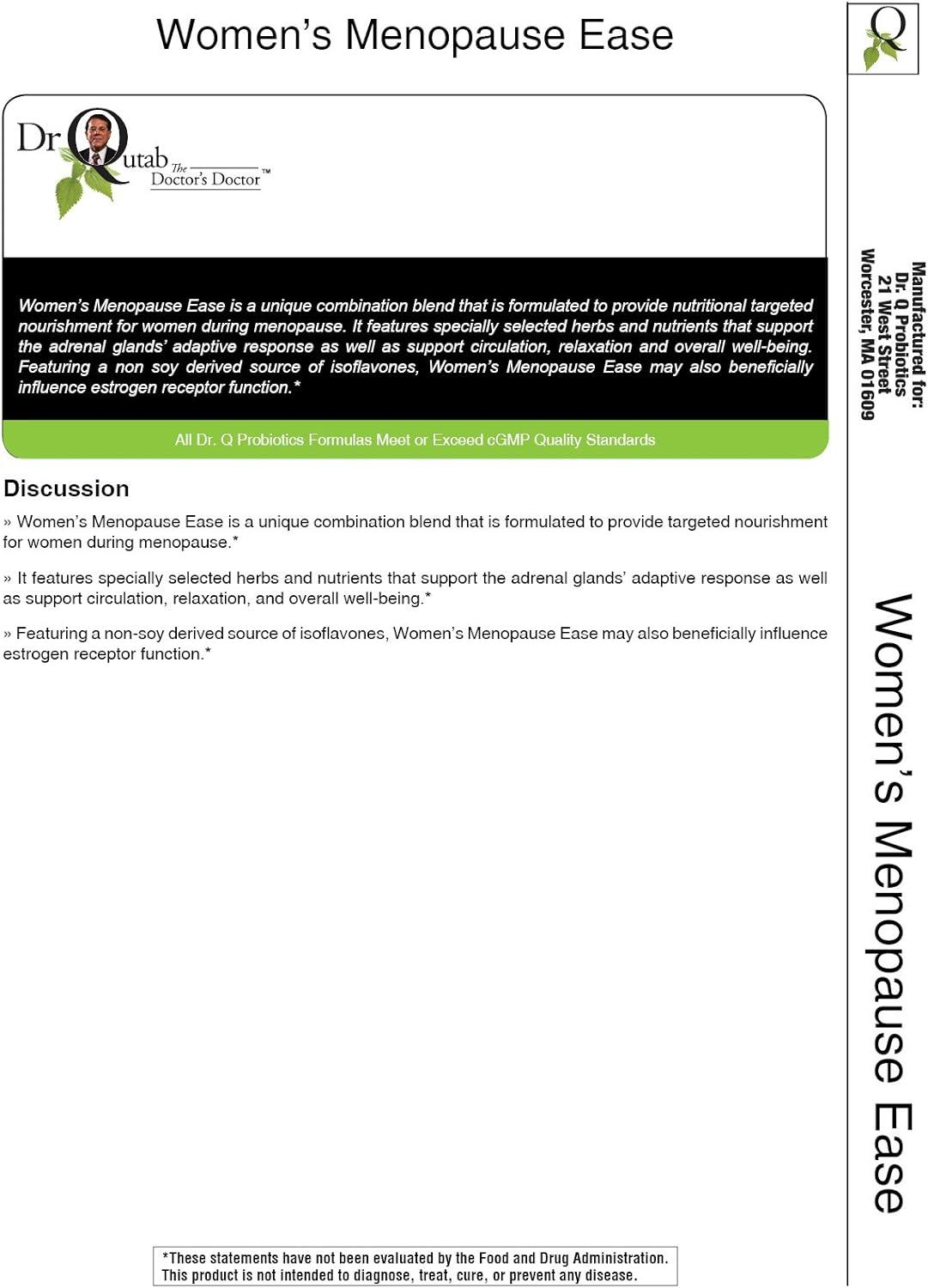 Dr Qutab The Doctor's Doctor Women's Menopause Ease Natural Menopause ...