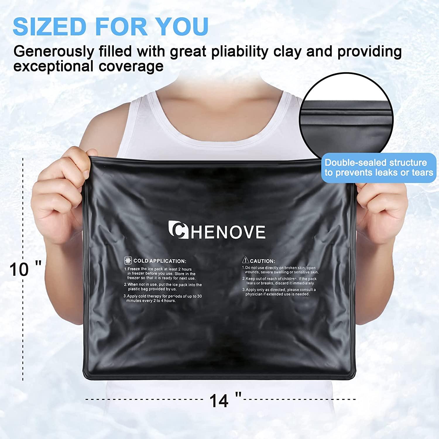 CHENOVE Reusable Clay Ice Pack (10x14) for Pain Relief - Knee, Back ...